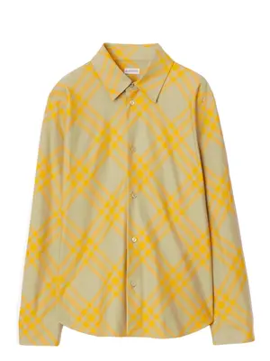 Burberry Slim Fit Check Cotton Shirt Hunter