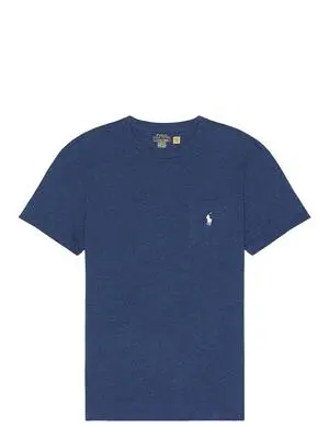 Polo Ralph Lauren Crewneck Pocket T-shirt In Blue - Derby Blue Heather