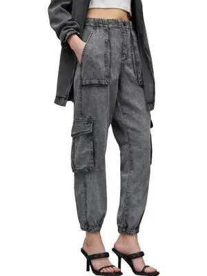 ALLSAINTS Frieda High-waist Cargo Jeans - Anthracite