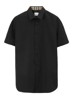 Burberry Slim Fit Stretch Cotton Shirt Black