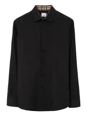Burberry Slim Fit Stretch Cotton Shirt - Black
