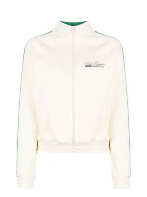 MSGM MSGM Logo-Print Zip-Up Sweatshirt Neutrals