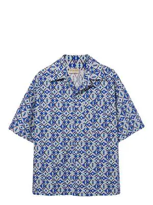 Emilio Pucci Geometric-print Short-sleeve Shirt - Blue