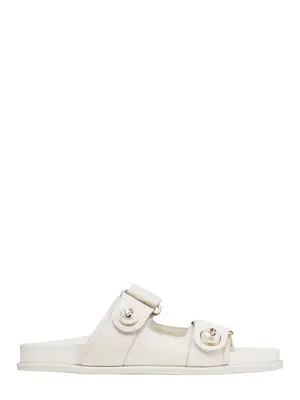 JIMMY CHOO Fayence Pearl-embellished Sandals - White