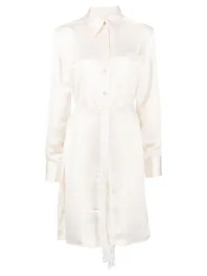WALES BONNER Long-sleeve Shirt Dress - Neutrals