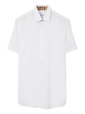 Burberry Logo-embroidered Cotton Shirt - White