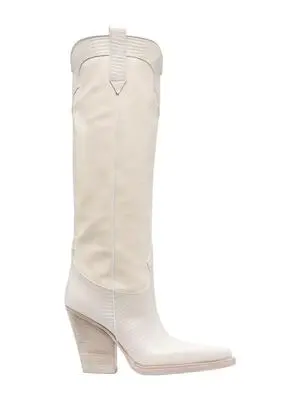 Paris Texas 110mm Leather Knee-length Boots - Neutrals