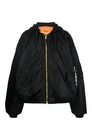 Vetements Hooded Bomber Jacket - Black