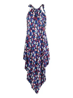 Colville Triad Floral-print Longline Top - Blue