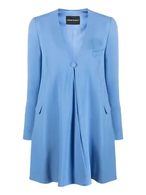 Emporio Armani Single-breasted Oversized Blazer - Blue