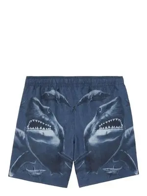 Burberry Shark-print Swim Shorts - Blue