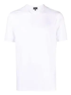 Giorgio Armani Crew-neck Plain T-shirt - White