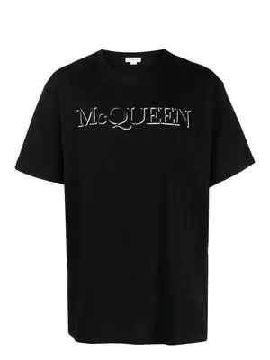 Alexander McQueen Logo-embroidered T-shirt - Black