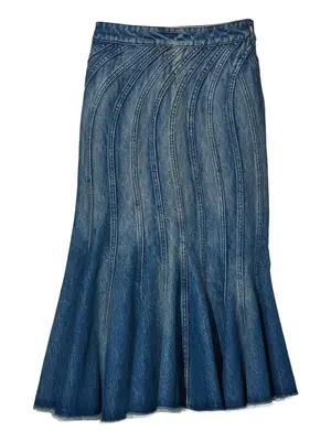 Marc Jacobs Wave High-waisted Denim Skirt - Blue