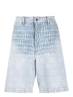 Amiri Jacquard Snap-off Denim Shorts - Blue