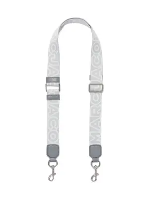 Marc Jacobs The Thin Outline Logo Webbing Strap - Grey