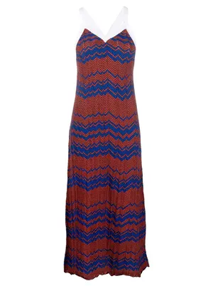 WALES BONNER Knitted Pleated Dress - Red