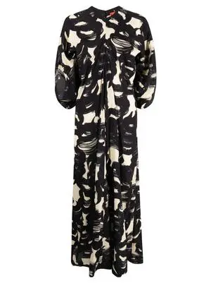 Colville Cocoon Brushstroke-print Maxi Dress - Black