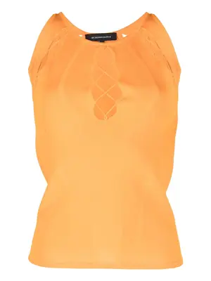 Bcbgmaxazria Lace-up Top - Orange