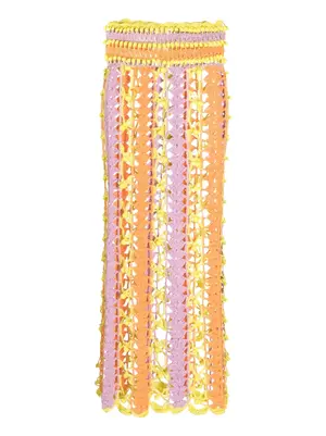 Celiab Argento Open-knit Maxi Skirt - Yellow