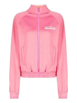 MSGM Logo-print Zip-up Sweatshirt - Pink