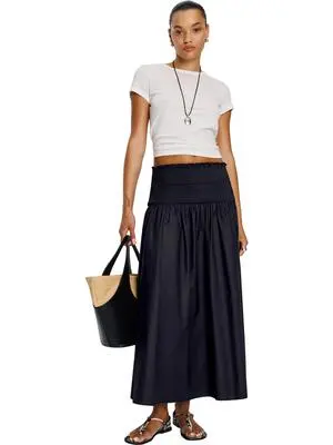 REFORMATION Haven Midi Skirt Black