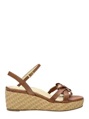 Sarah Flint Perfect Mirjana Wedge 50 - Saddle Vachetta And Raffia