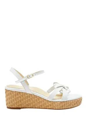 Sarah Flint Perfect Mirjana Wedge 50 - White Calf & Raffia