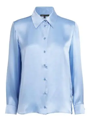Maje Silk Shirt Blue