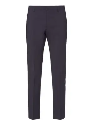 Prada Light Stretch Wool Trousers - Navy