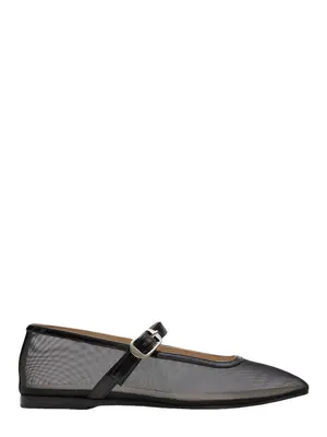 Le Monde Beryl Mesh Mary Jane Ballerina Flats - Black
