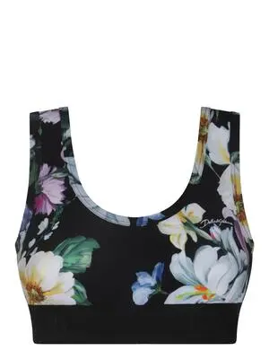 Dolce & Gabbana Sleeveless Cropped Top - Mix Fiori F.do Nero