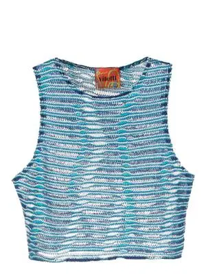 VITELLI Wave Jacquard Crop Top - J11 Azul Blend