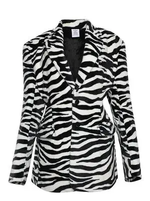 Vetements Fleece Hourglass Tailored Jacket Zebra