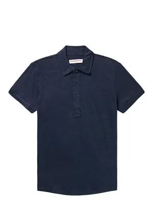 Orlebar Brown Sebastian Slim-fit Linen-jersey Polo Shirt - Blue