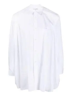 Comme Des Garçons Side-slits Cotton Shirt - White