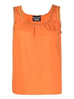Moschino Embellished-trim Tank Top - Orange