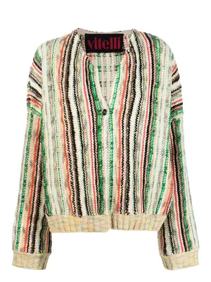 VITELLI VITELLI Striped Knit Cardigan Red