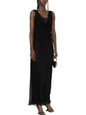 Christopher Esber Draped Silk Dress - Black