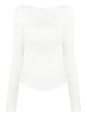 LOW CLASSIC Cut-out Detail Long-sleeve Top - White
