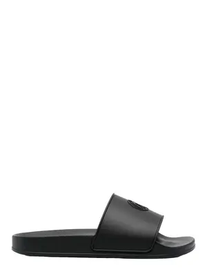 GIULIANO GALIANO Shark Embossed Logo Slides - Black