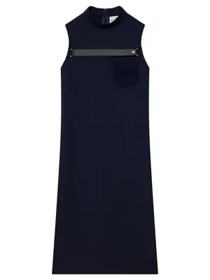 COURREGES Strap-detailed Twill Midi Dress - Blue
