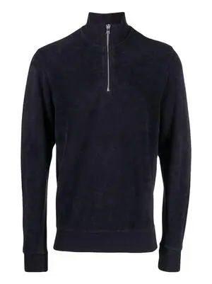 Orlebar Brown Half-zip Cotton Sweater - Blue
