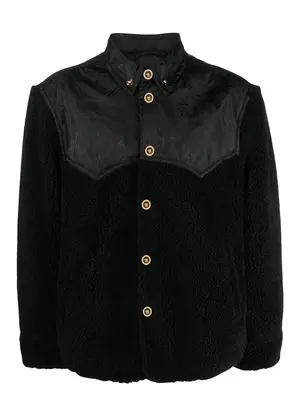 Versace Barocco Silhouette Fleece Jacket - Black
