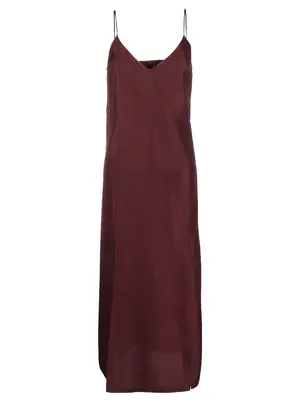 RÓHE Side-slits Maxi Slip Dress - Red