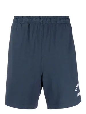 Harmony Logo-print Cotton Track Shorts - Blue