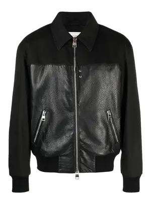 Alexander McQueen Panelled Zipped Bomber Jacket - Black