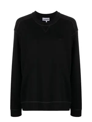 GANNI Isoli Drop-shoulder Sweatshirt - Black