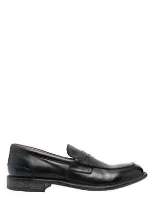 Moma Penny-slot Leather Loafers - Black