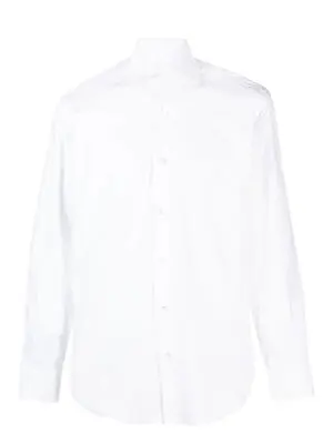 BARBA NAPOLI Spread-collar Cotton Shirt - White